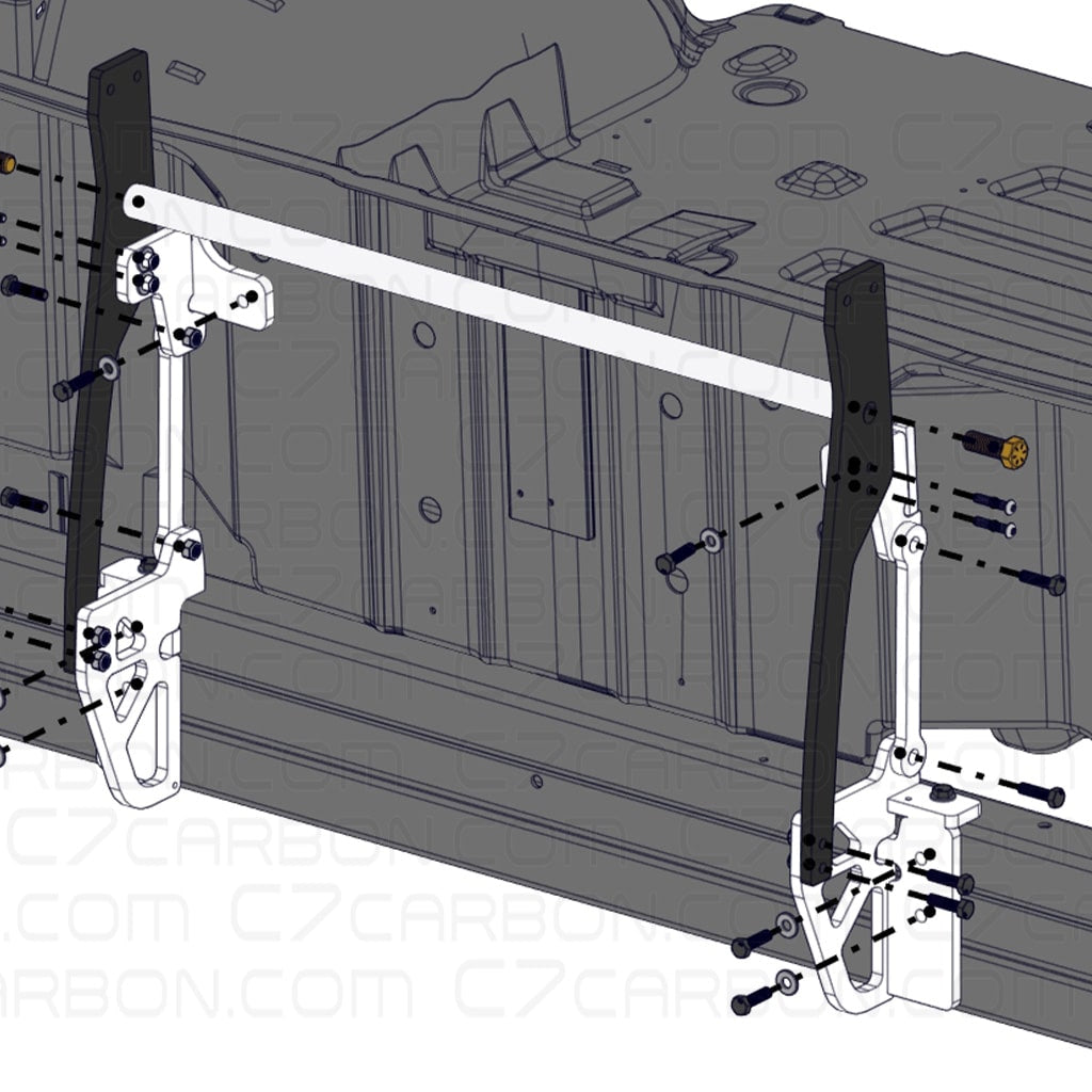 Corvette C6 Rear Wing & Spoiler Mount Upgrade Kit – C7 Carbon